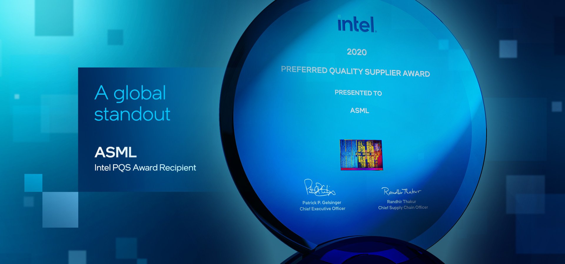ASML receives Intel’s 2020 Preferred Quality Supplier Award | ASML