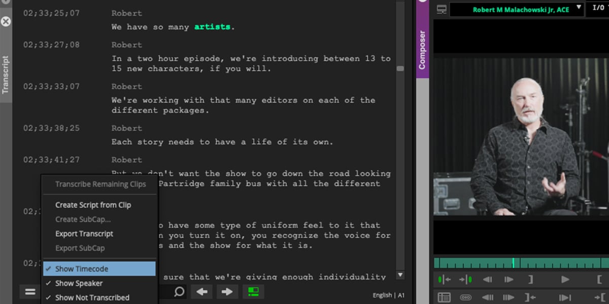 What’s new in Avid Media Composer: Transcription