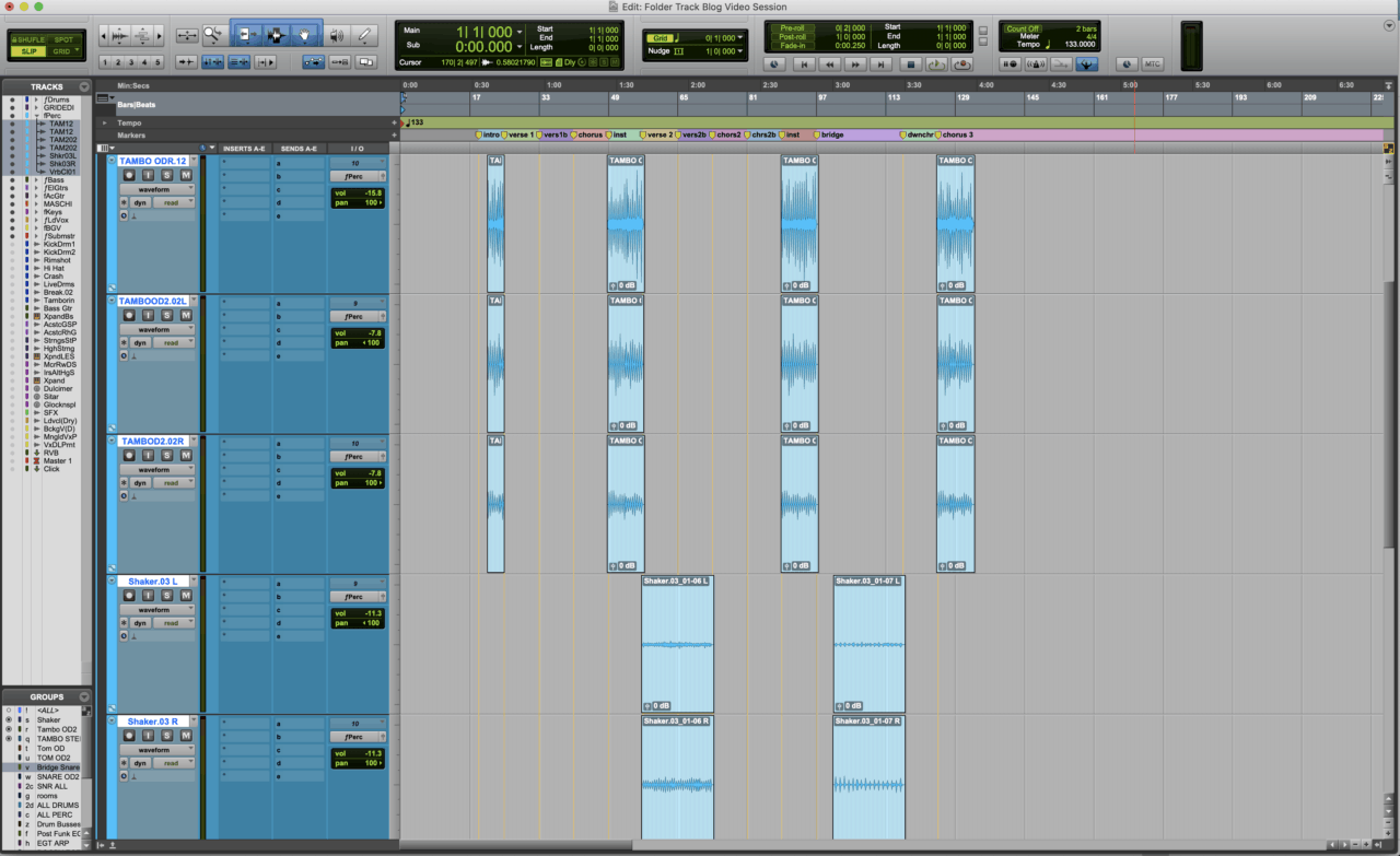 Pro Tools Folder Tracks for Music Production