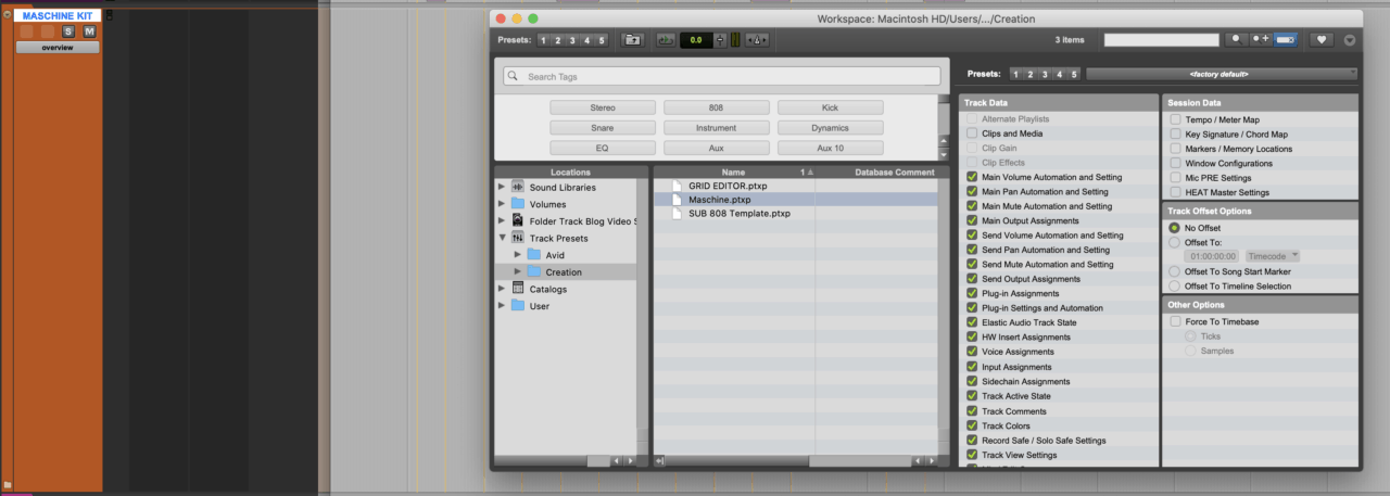 Pro Tools Folder Tracks for Music Production