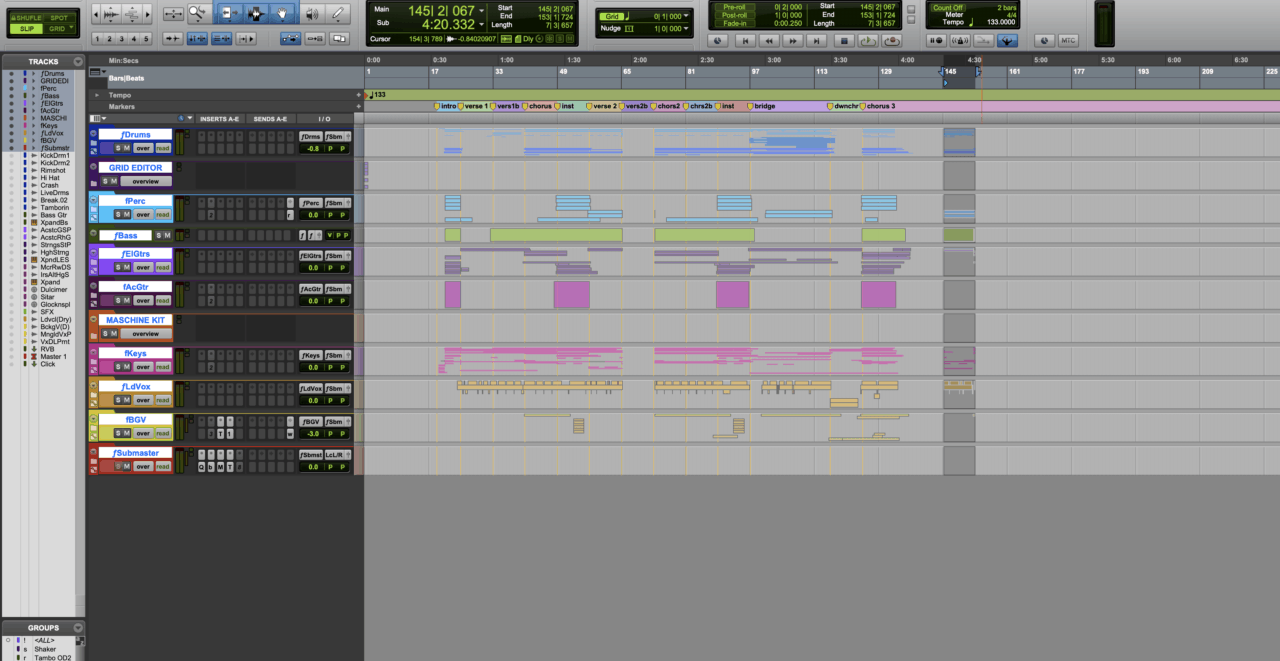 Pro Tools Folder Tracks for Music Production