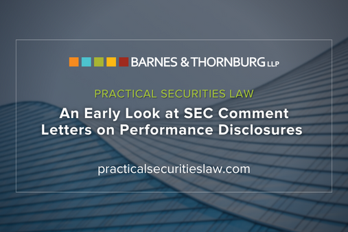 An Early Look at SEC Comment Letters on Performance Disclosures ...