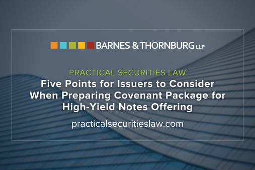 Five Points for Issuers to Consider When Preparing Covenant Package for ...