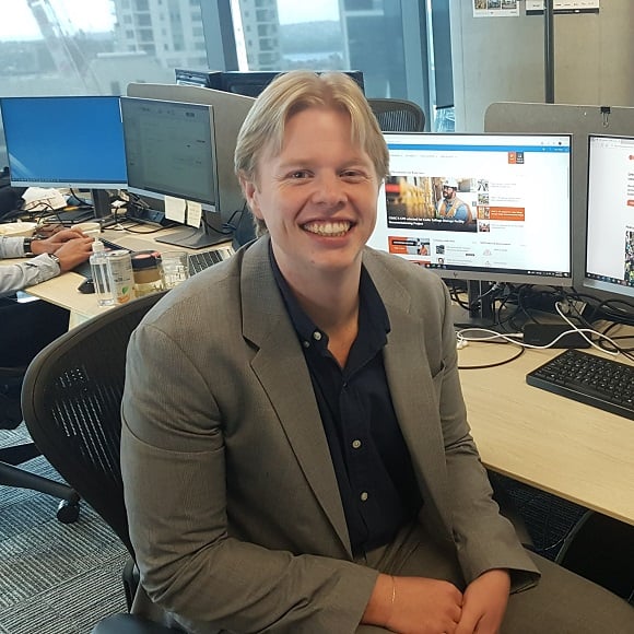 Angus Cox celebrates his first year with CPB Contractors