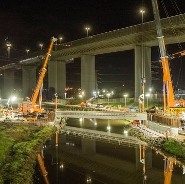 Precast beam installation is complete for the West Gate Tunnel's Hyde ...