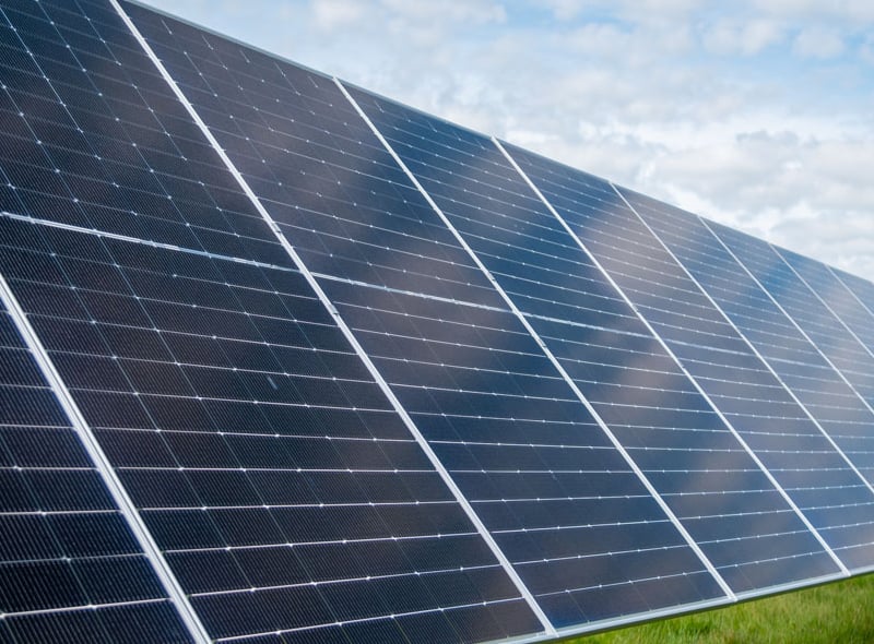 Solar farm at full power