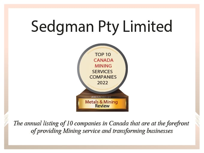 Sedgman receives the Top 10 Canada Mining Services Companies award by ...