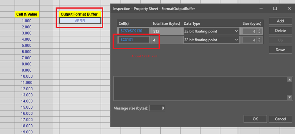 How to Avoid #err on Output Formatting Function if Reference Cell More than 128 Cell | Cognex