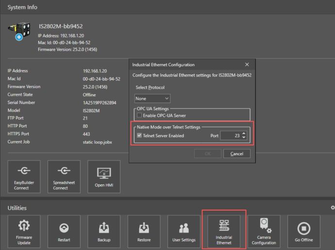 How to Use Native Command to Switch Jobs Through TCP in In-Sight Vision ...