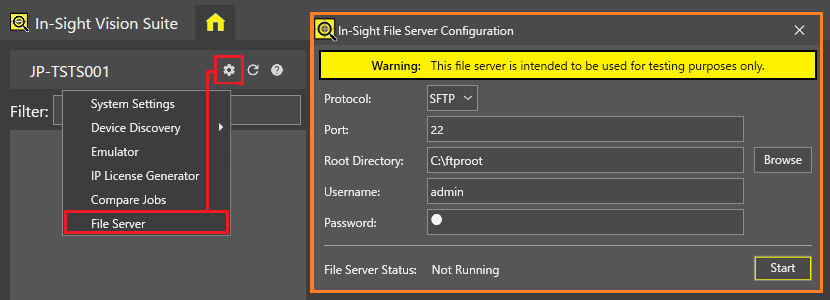 How to Use the Built-in SFTP Server in In-sight Vision Suite | Cognex