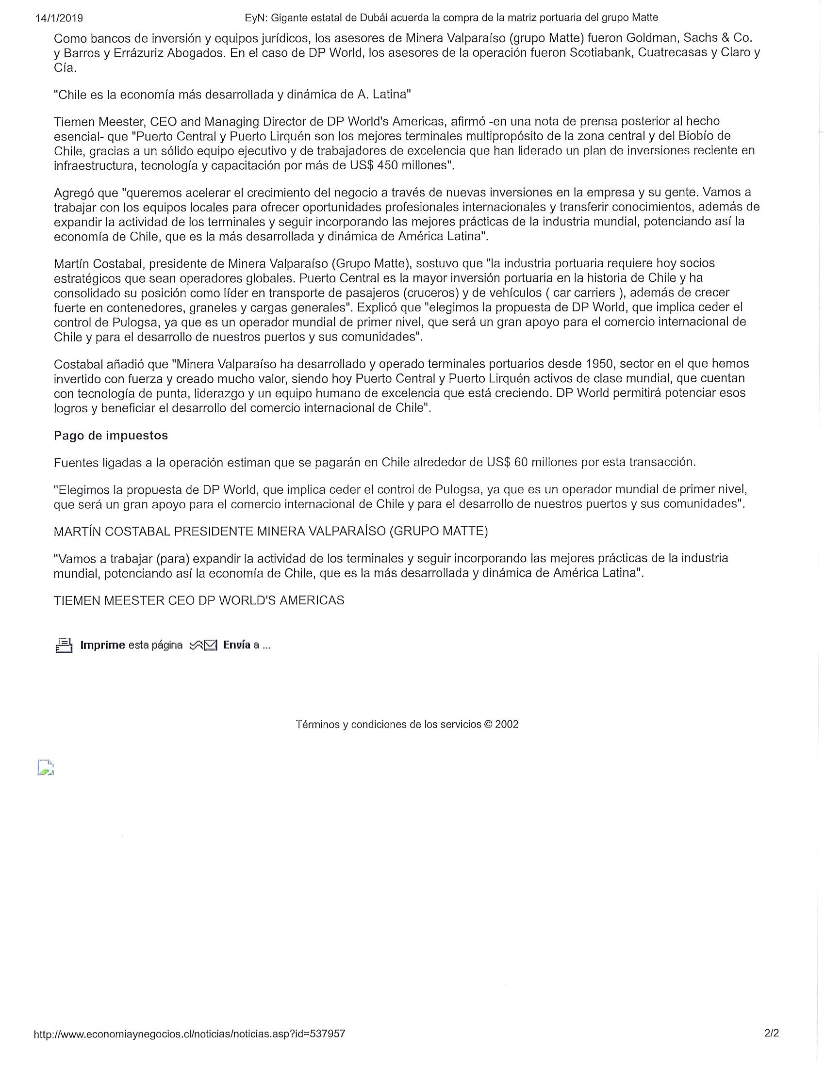 DP World lanzará OPA por el 100% de Puertos y Logística S.A. | DP World ...