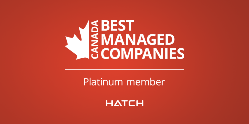 Hatch celebrates 18th year as one of Canada's Best Managed Companies