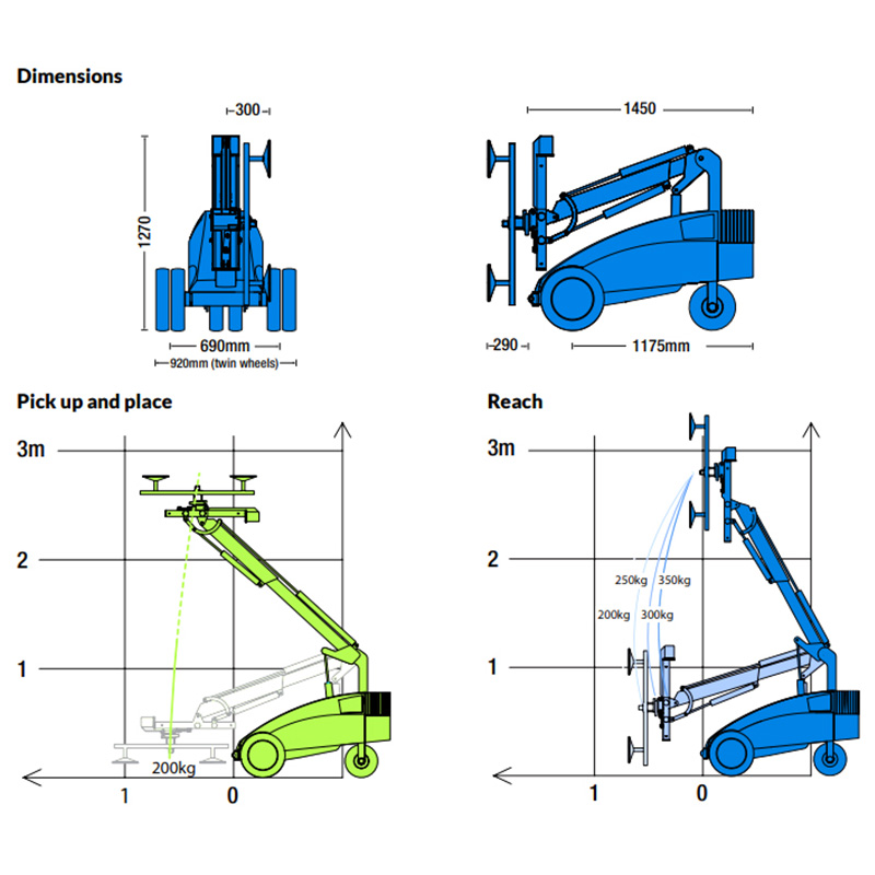 Glass Lifter Mobile 350KG for Rent - Kennards Hire