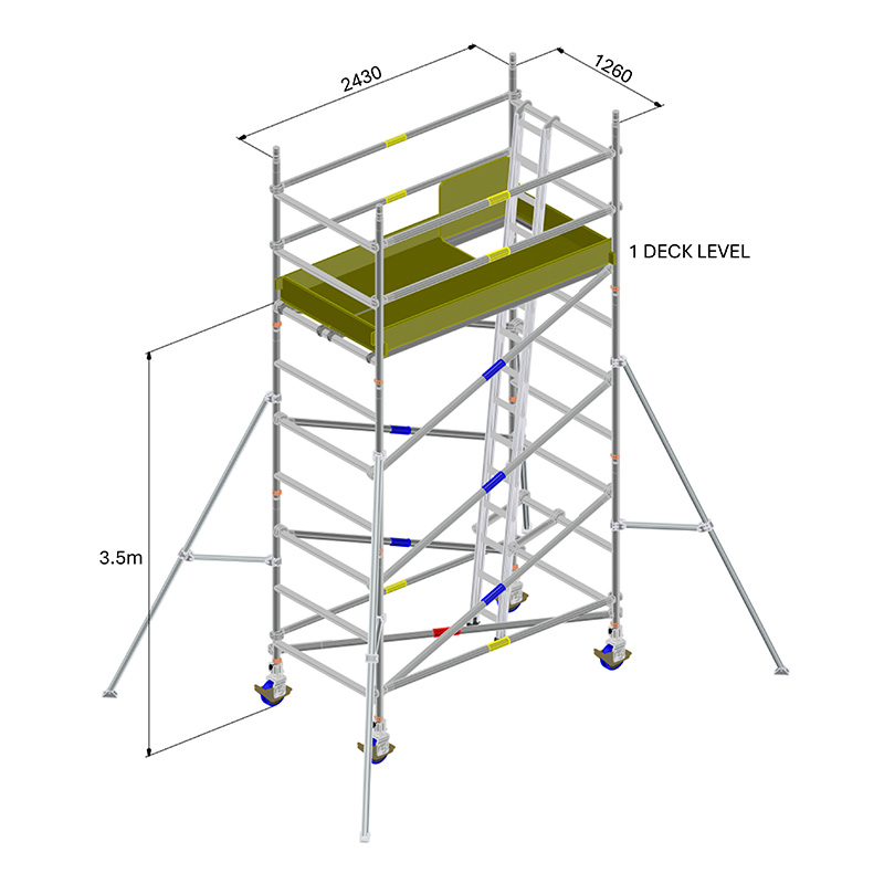 Double Width Aluminium Scaffold 3.5M for Rent - Kennards Hire