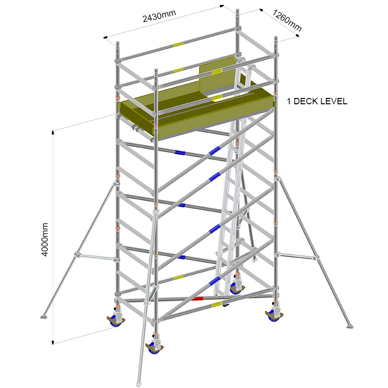Double Width Aluminium Scaffold 4M for Rent - Kennards Hire