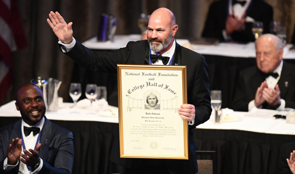 Kirk Gibson officially inducted into College Football Hall of Fame ...