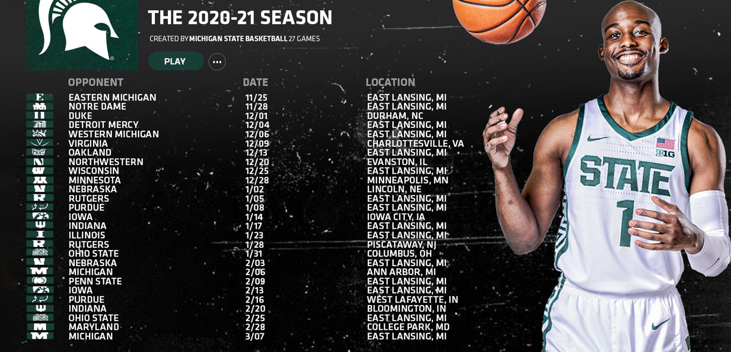 Men’s basketball schedule for 2020-21 season announced | MSUToday ...