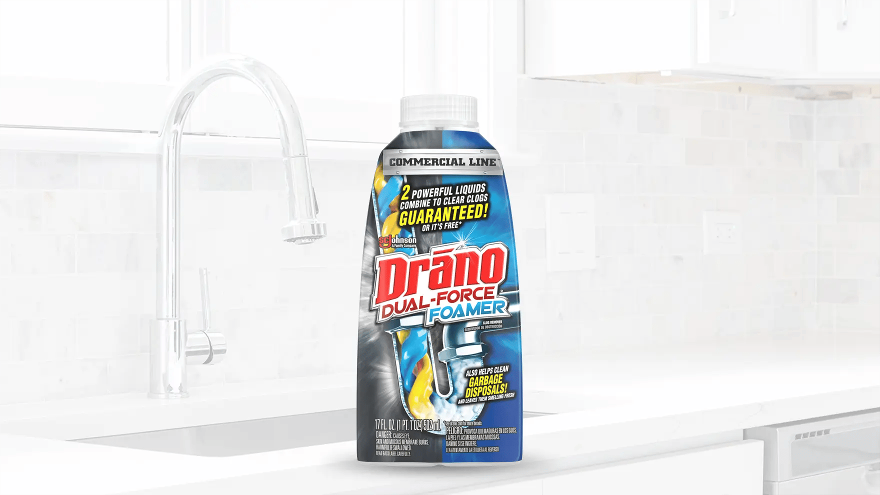 Drano® Commercial Line Dual-Force® Foamer Clog Remover | Fix Slow ...
