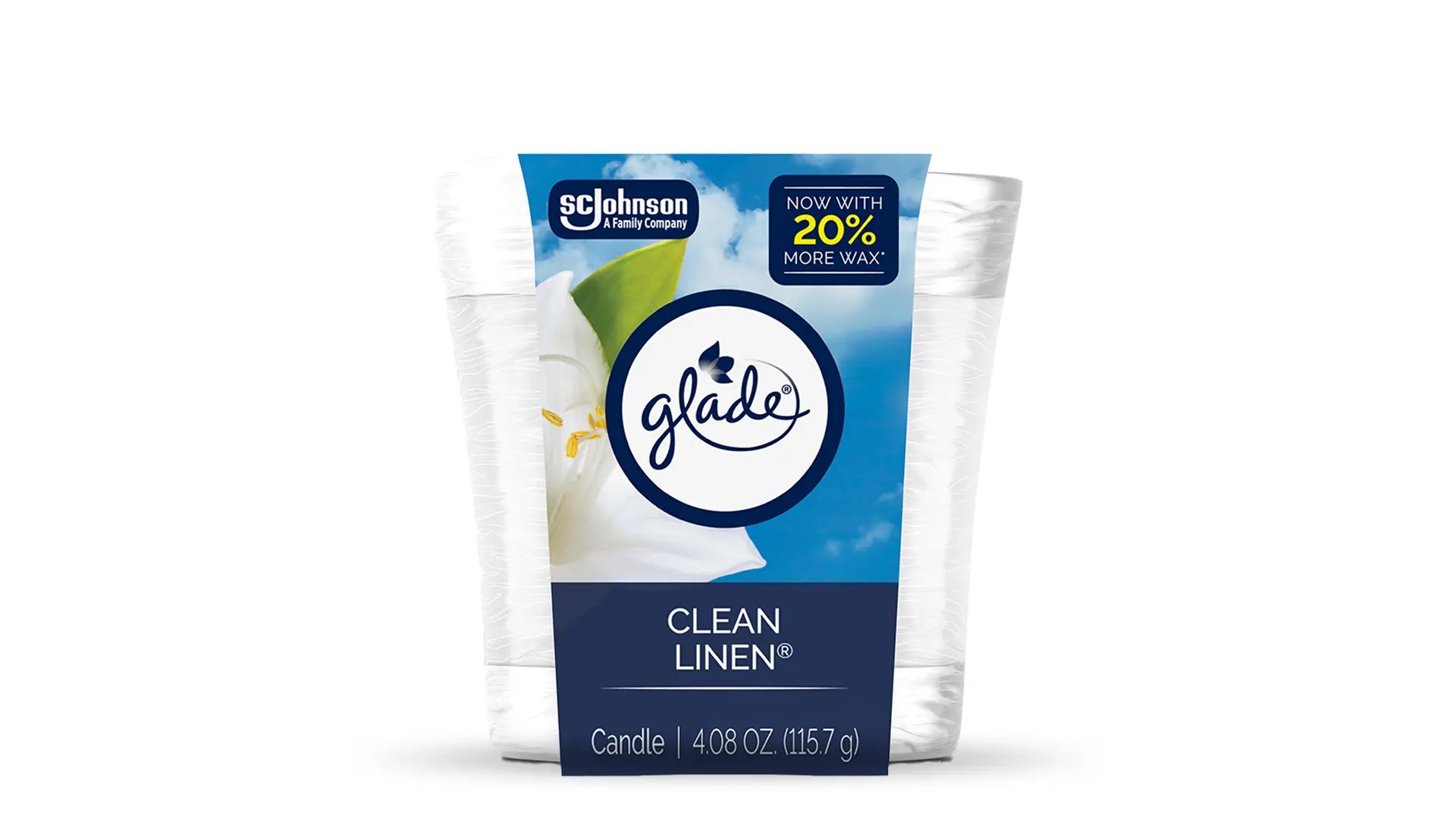 Clean Linen Single-Wick Candle | Glade Fresh Home Fragrance