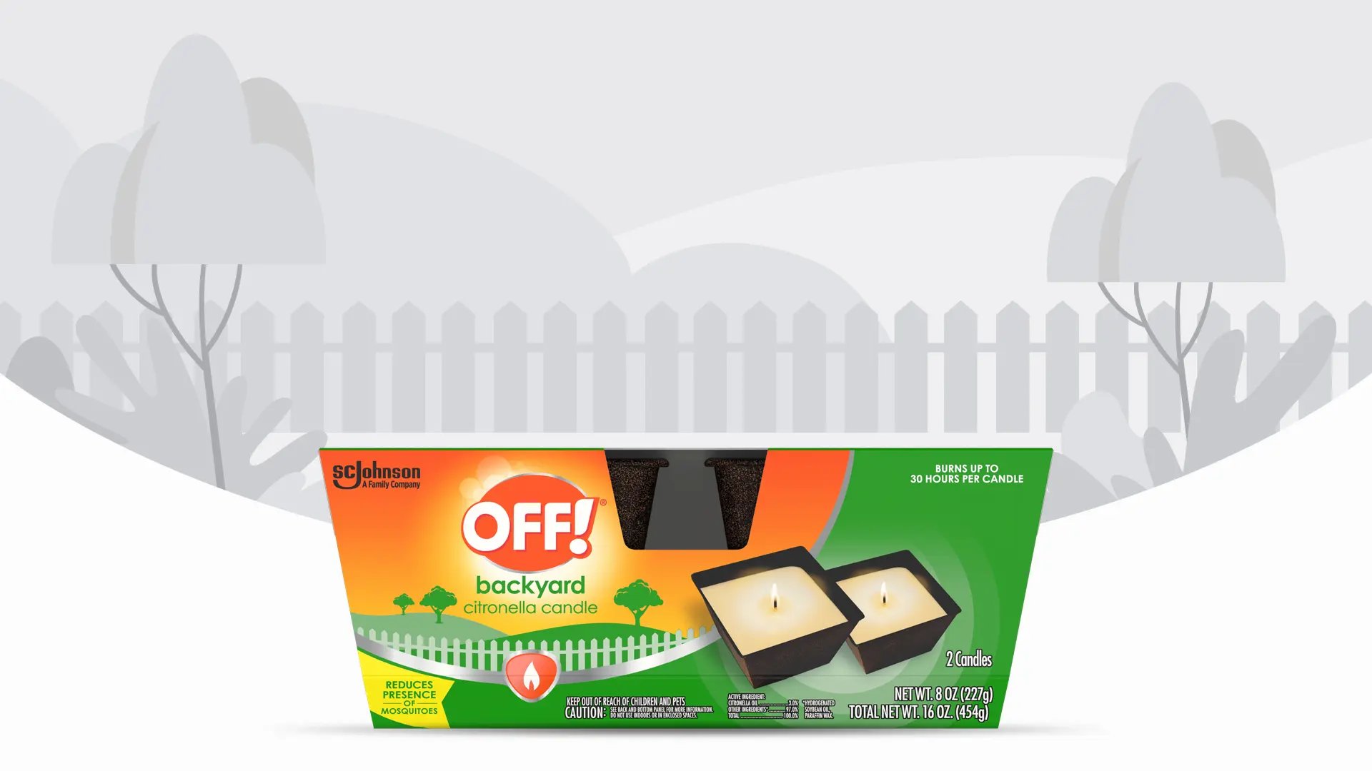 OFF!® Citronella Mini Candle 2PK | OFF!® Backyard Insect Repellent