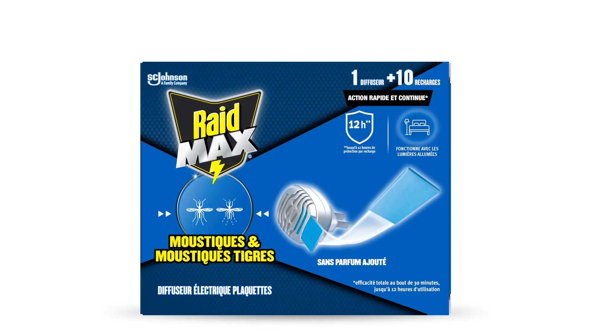 Raid Max® Diffuseur Électrique Plaquettes Sans Odeur – 1 Diffuseur + 1 ...