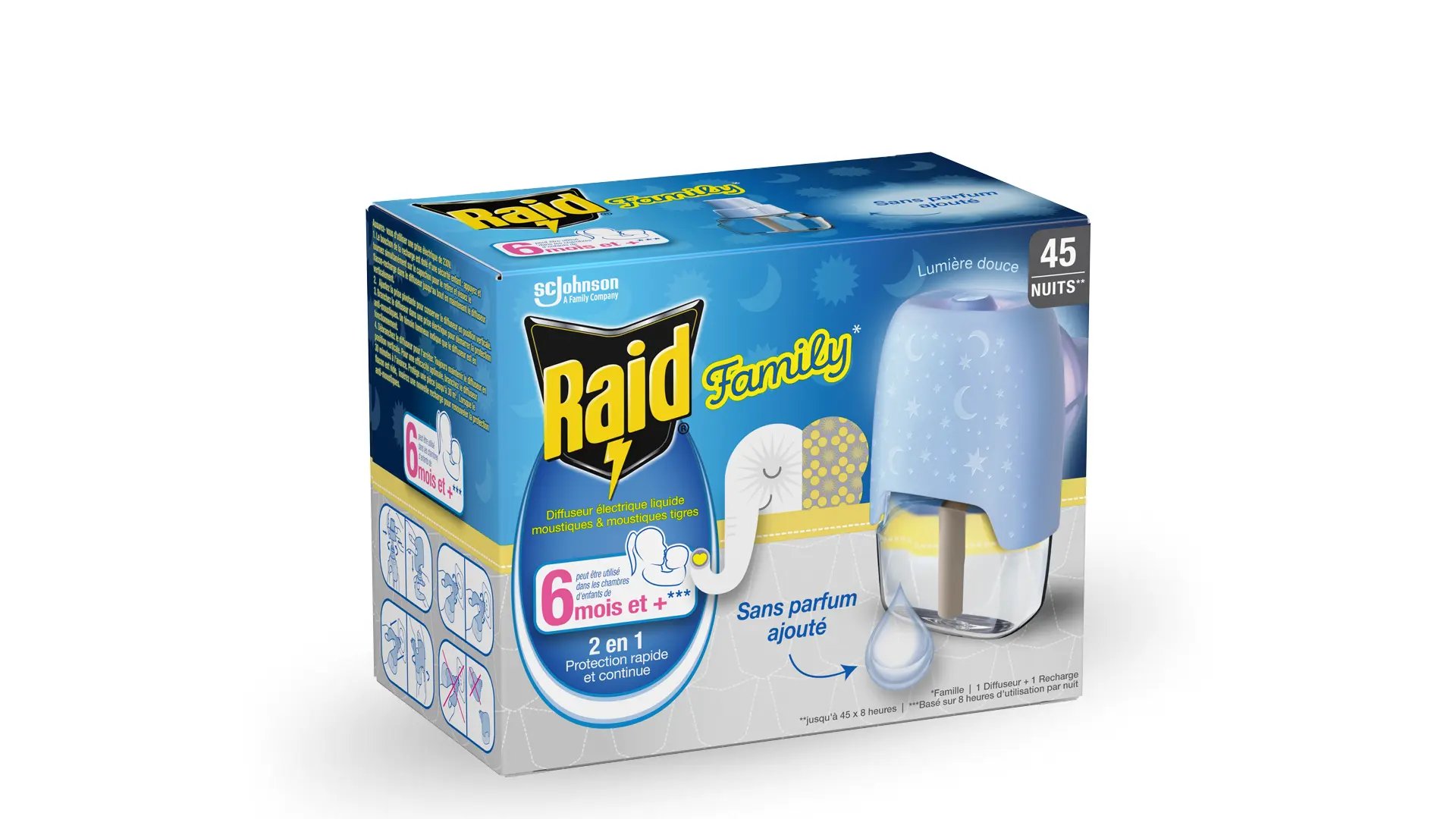 Raid® Family Diffuseur Électrique Liquide 45 Nuits