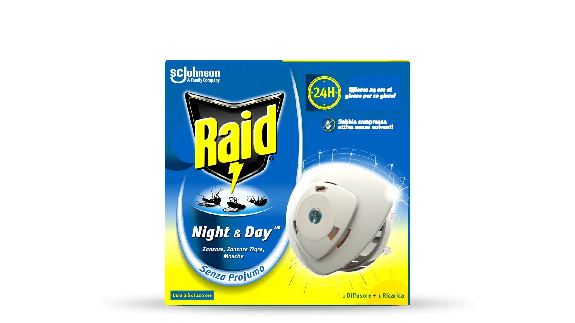 Raid® Night & Day Zanzare Base | Raid Sabbia Compressa