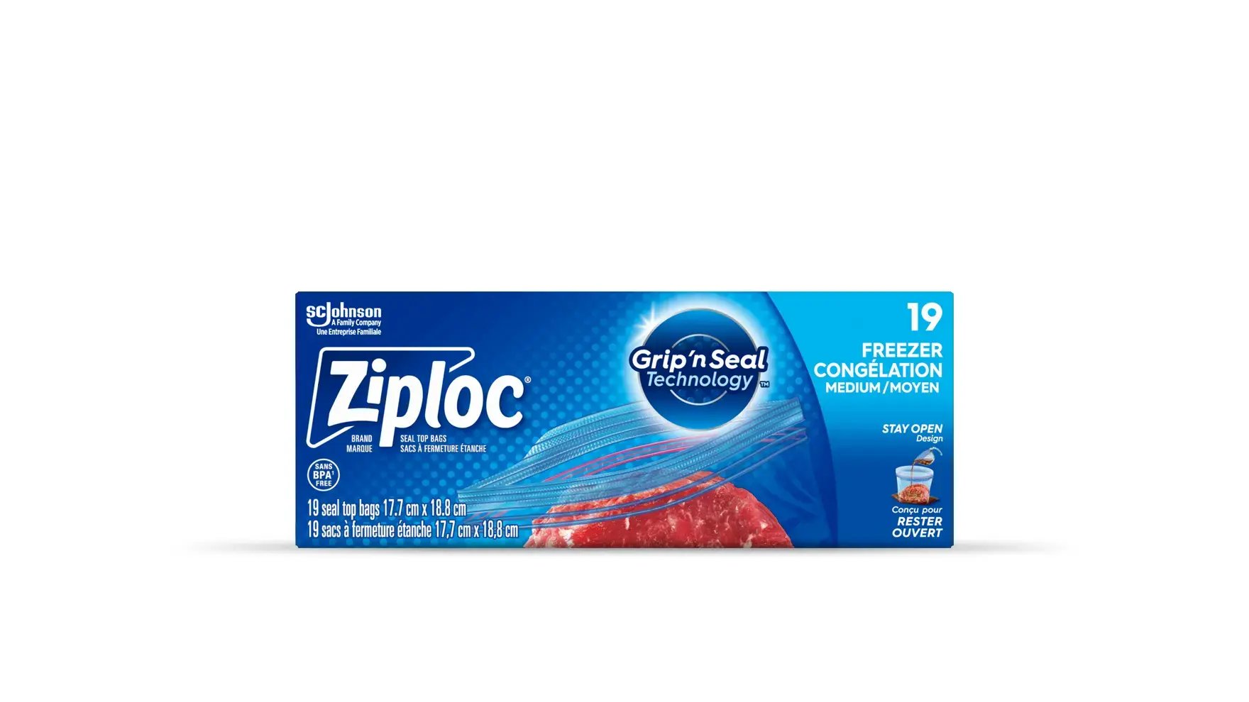 Ziploc® | Sacs de congélation de format moyen | Marque Ziploc® | SC Johnson
