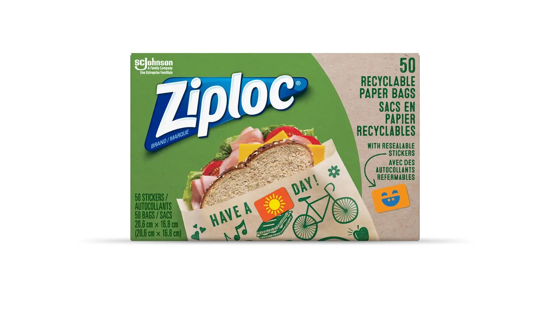 Recyclable Paper Sandwich & Snack Bags | Mindful Choices | Ziploc