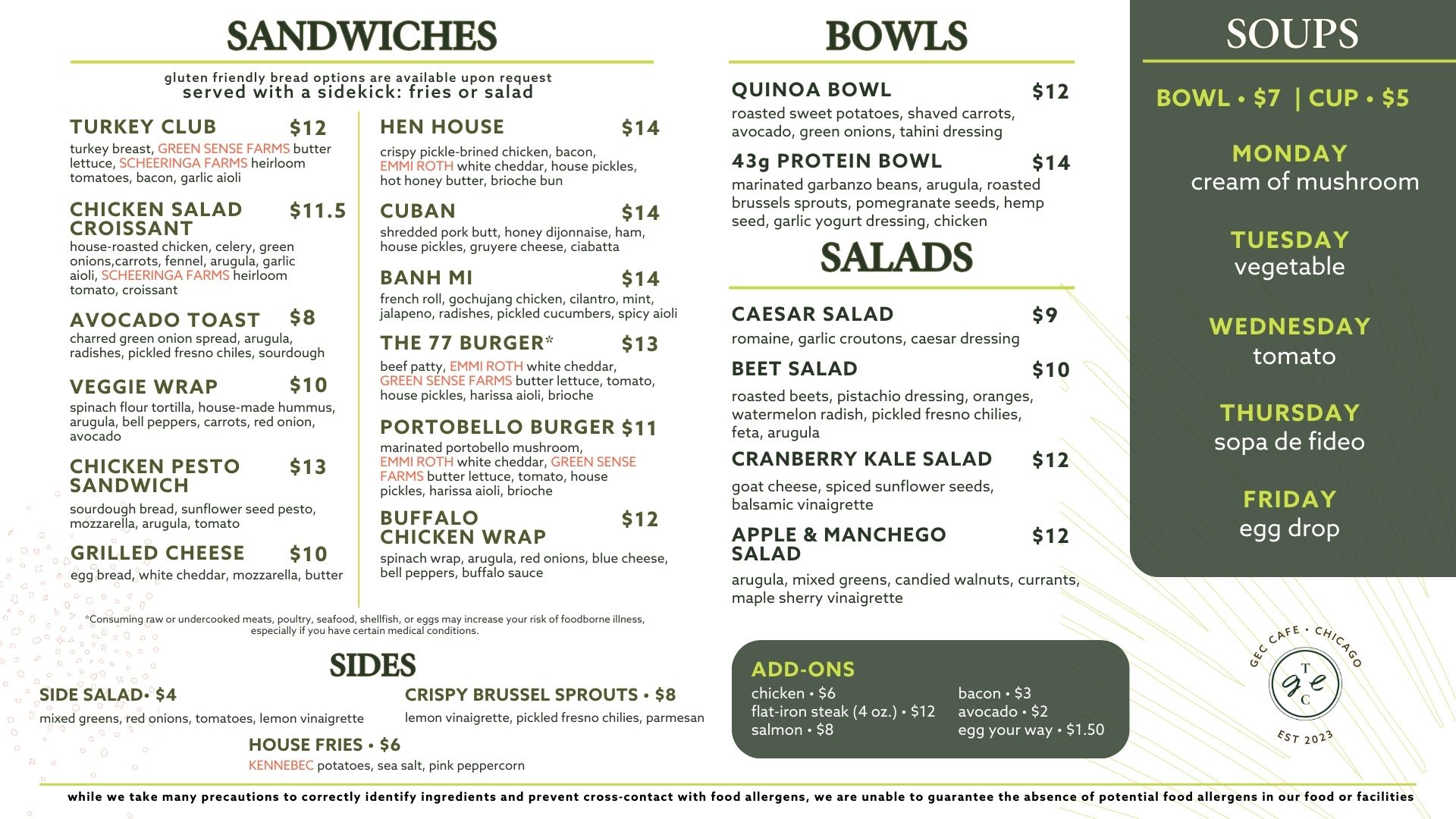 Discover Fresh, Chef-Driven Flavors at the Chicago Café