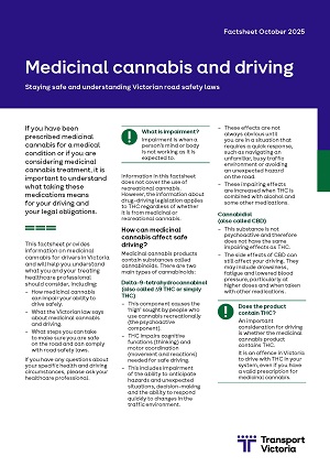 Medicinal cannabis and driving fact sheet - Transport Victoria
