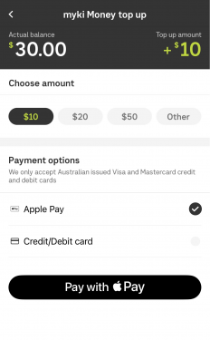 Use Apple Pay on the PTV App - Transport Victoria