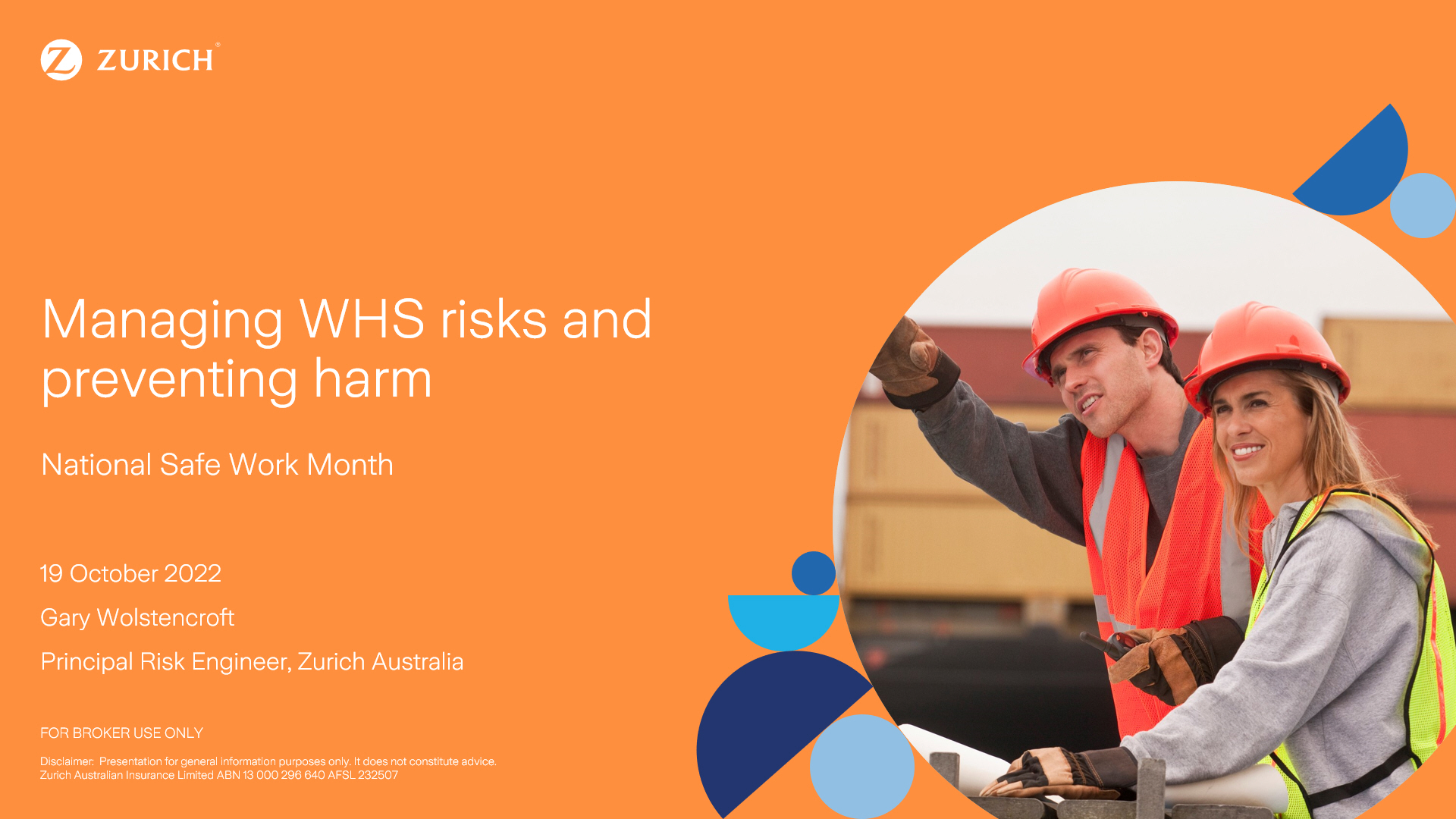 Managing WHS risks and preventing harm - Zurich Australia