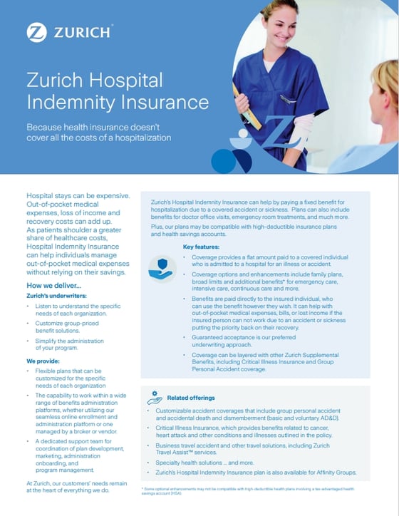 Hospital Indemnity Insurance | Zurich Insurance